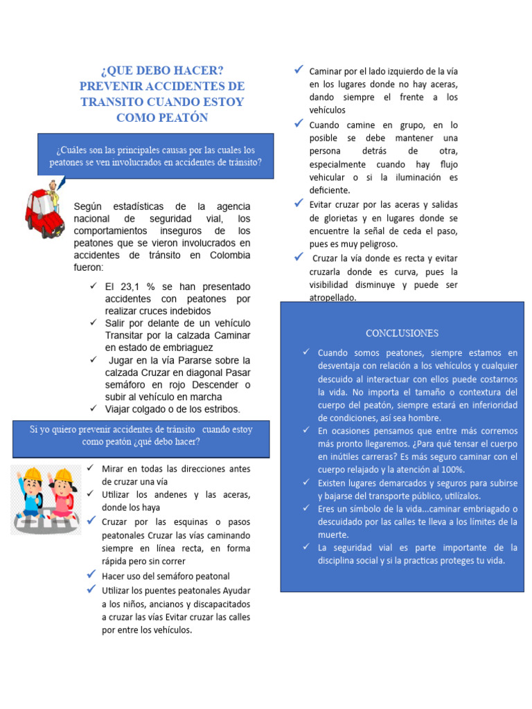 Prevenir Accidentes De Transito Como Peaton Pdf Peatonal Semáforo