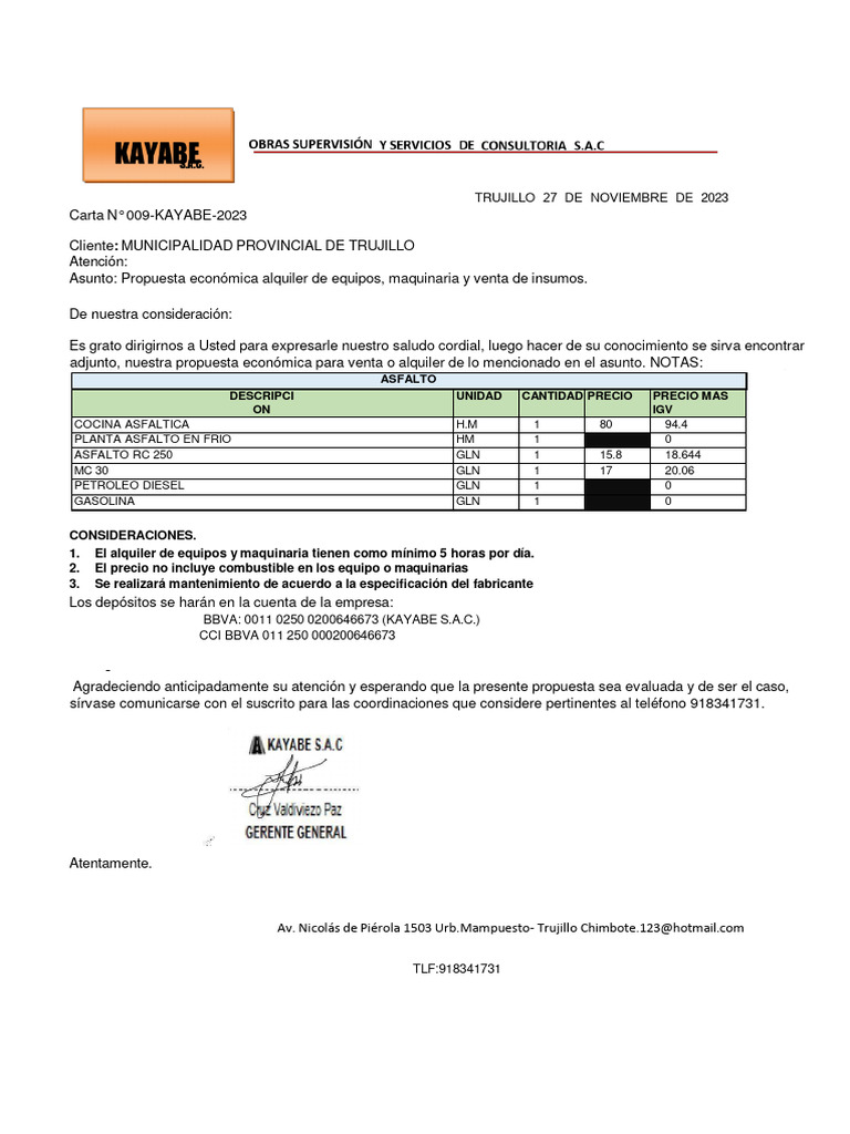 Coti. Asfalto - Kayabe Sac | PDF