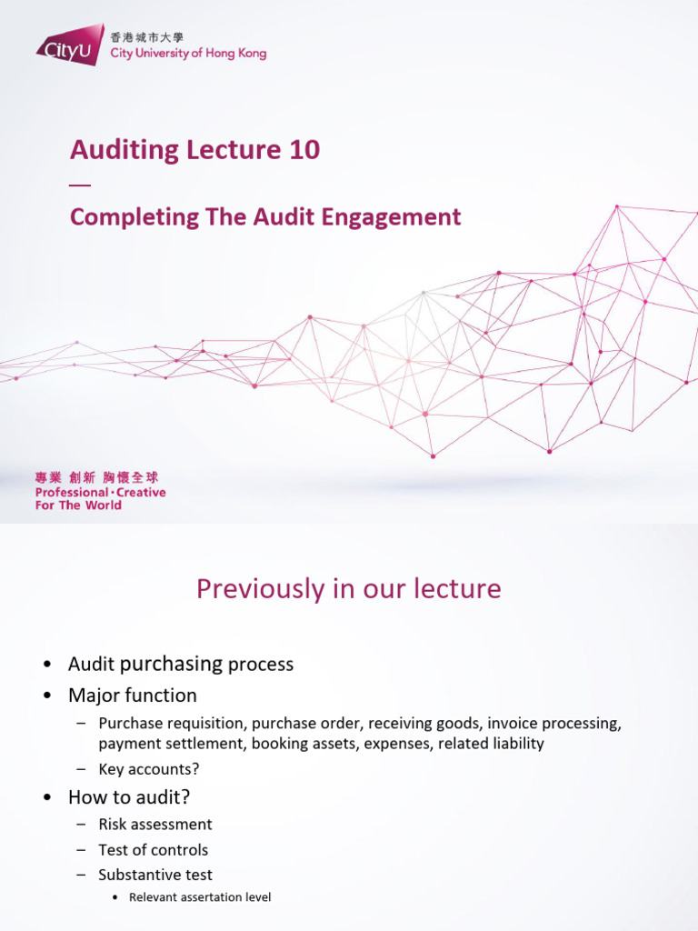 Lecture 10 | PDF | Going Concern | Audit