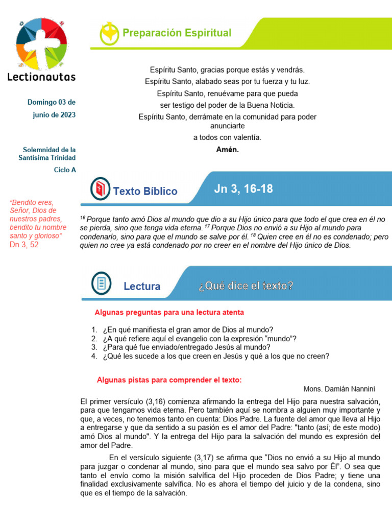 LECTIO DIVINA 1 | PDF | Salvación | espíritu Santo