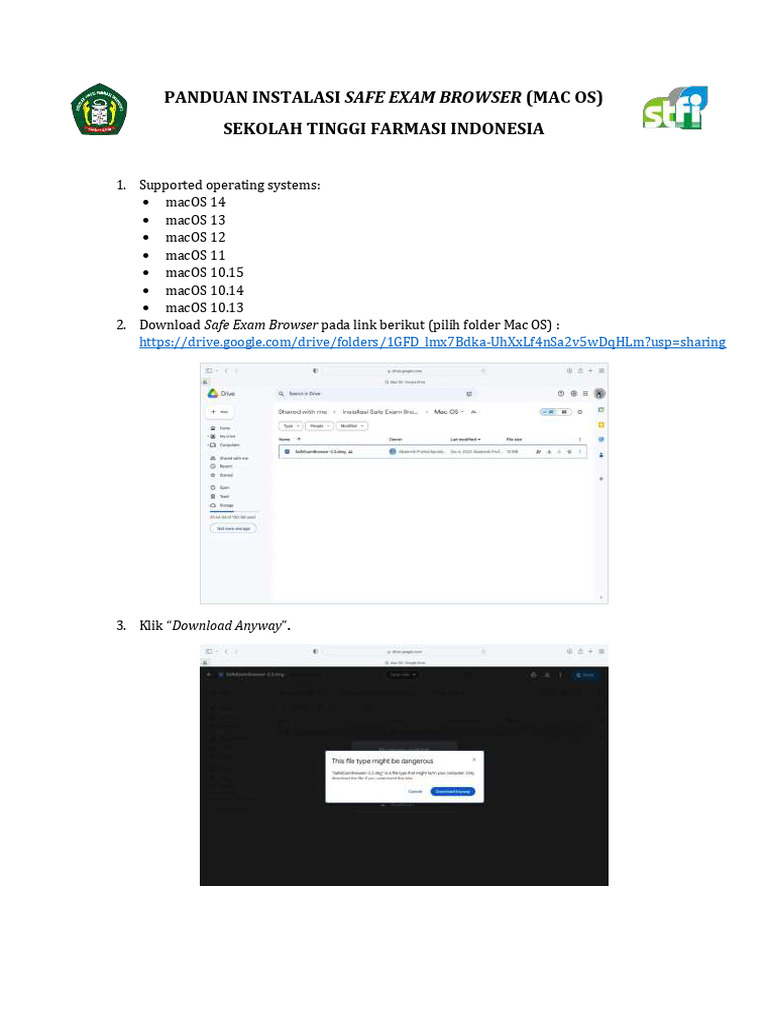 Panduan Instalasi Safe Exam Browser (Mac Os) | PDF