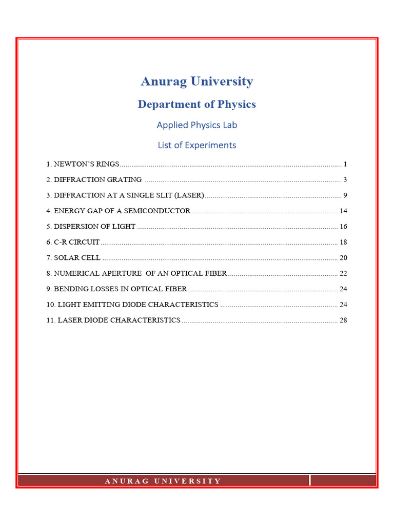 AP Lab Manual 2023 | PDF | Optical Fiber | Voltage