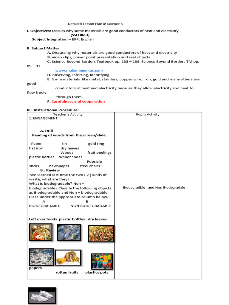 Conductors and Insulators Lesson Plan | PDF | Electrical Conductor ...