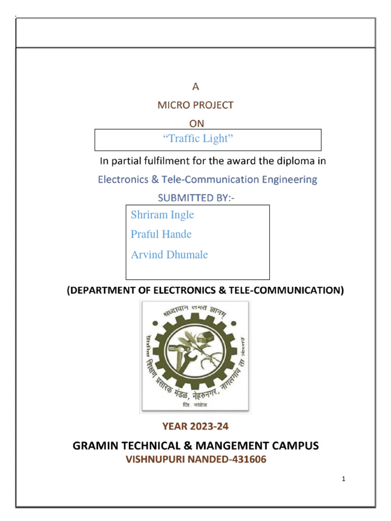 Shriram Dte Report | PDF | Traffic Light | Intersection (Road)