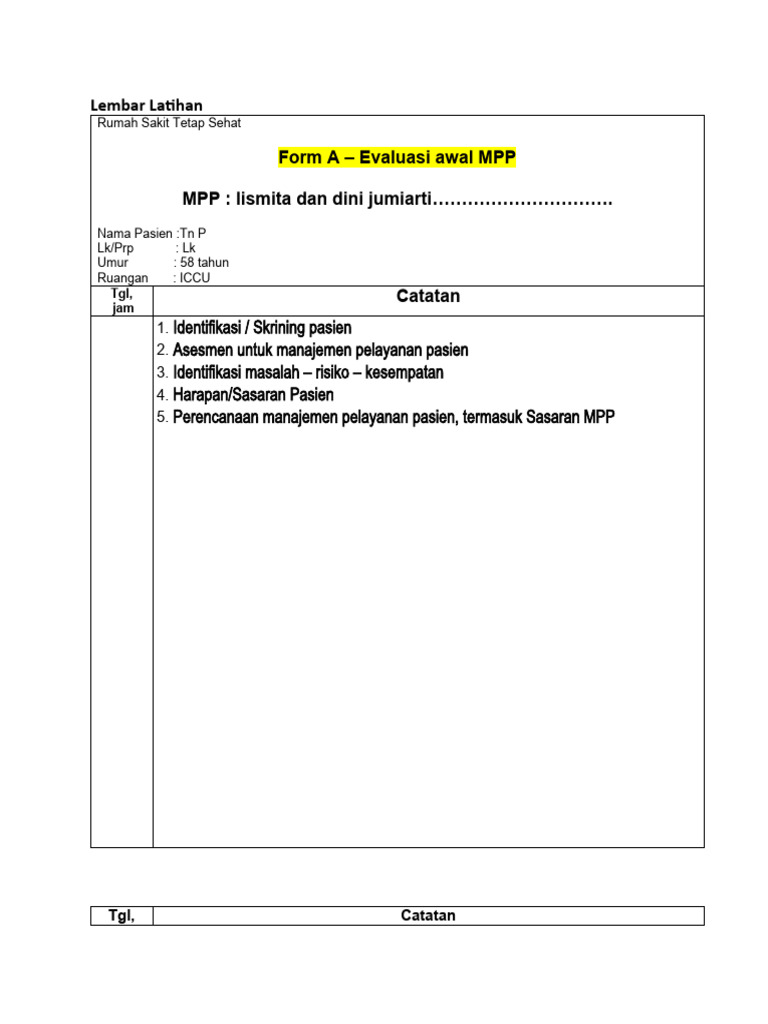Lembar Latihan MPP Form A - B | PDF