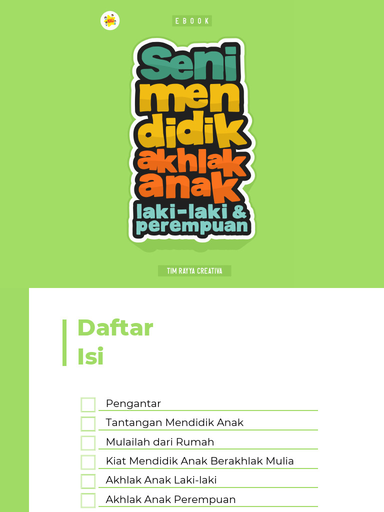 Seni Mendidik Anak Berakhlak Mulia | PDF