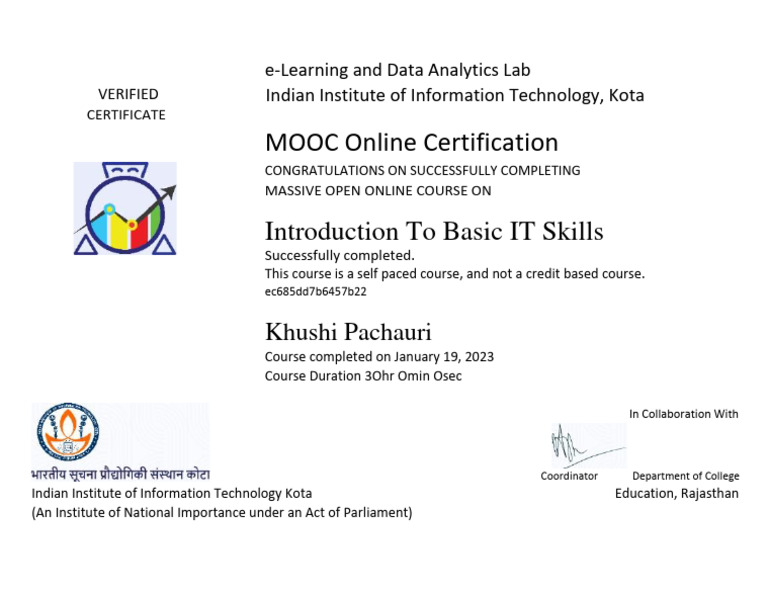 Certificate for Mooc Courses (2) | PDF