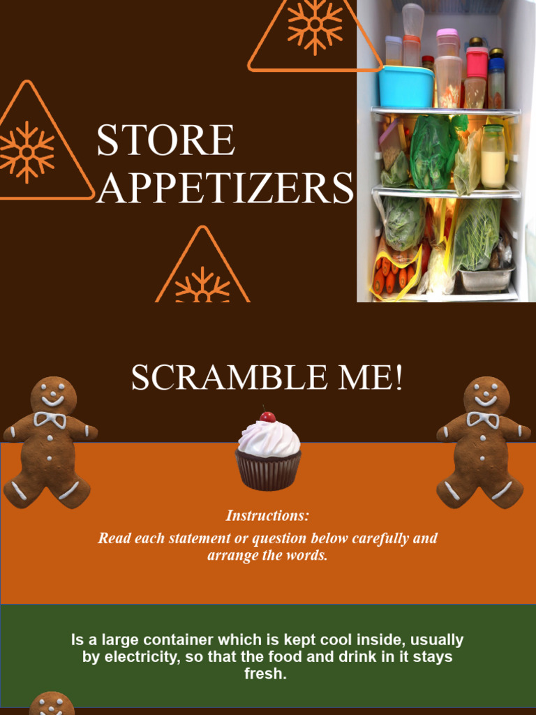 WEEK 8-STORE APPETIZERS | PDF | Refrigeration | Hygiene