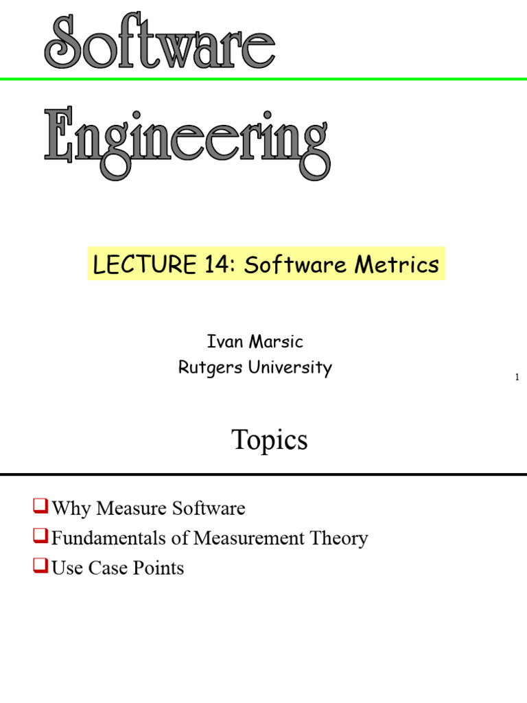 Lec-14 Metrics-Intro | PDF | Level Of Measurement | Use Case
