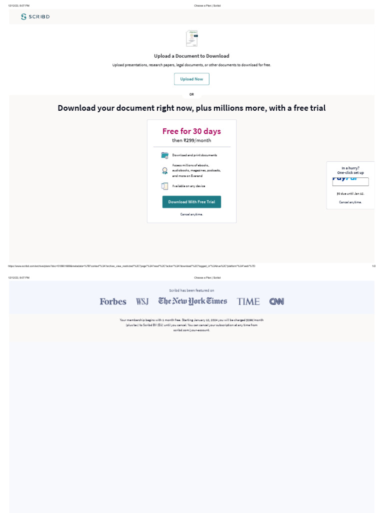 Choose A Plan - Scribd | PDF | Scribd | Information Technology
