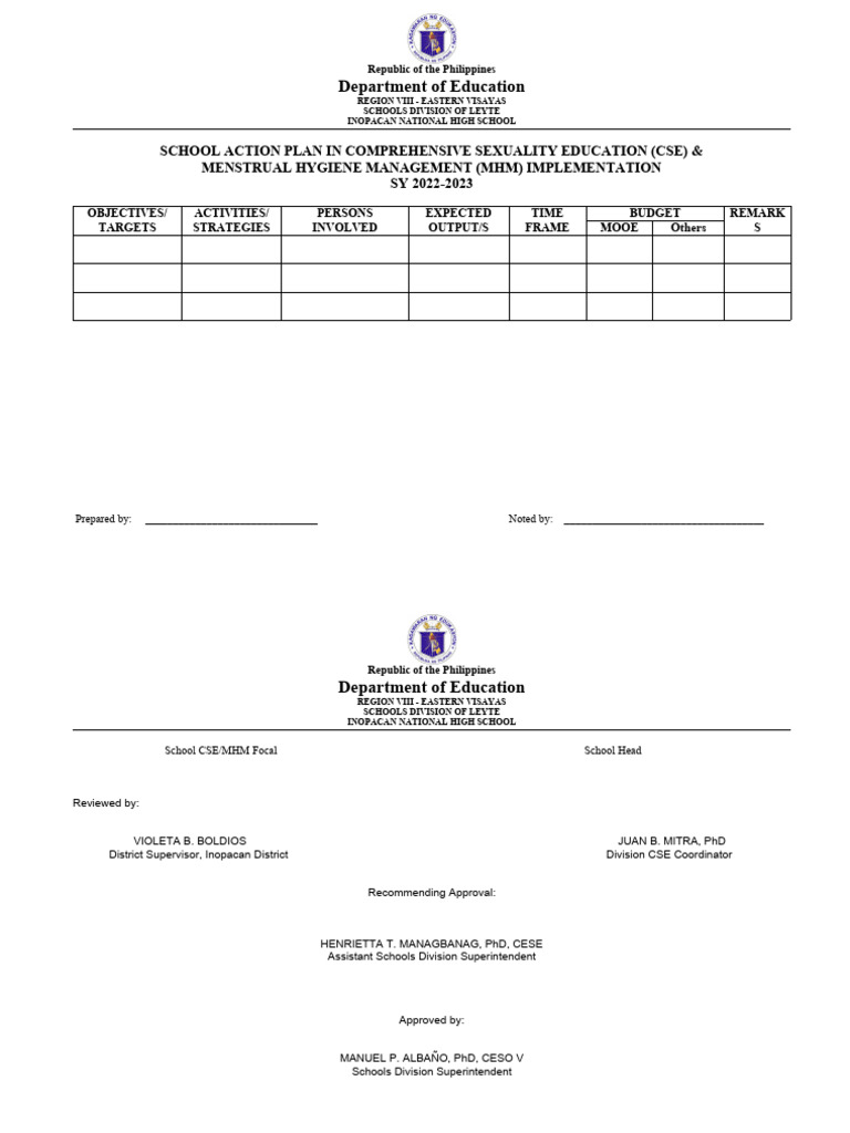 CSE Action Plan | PDF