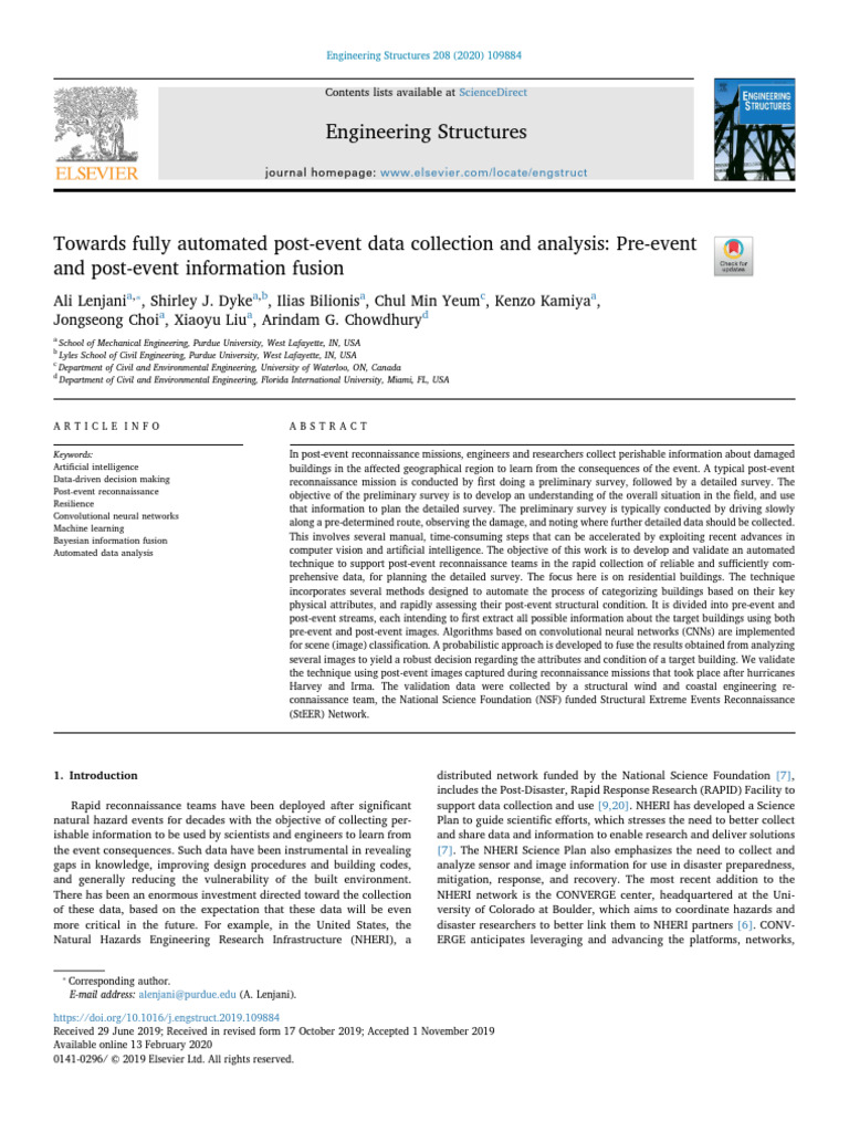 Towards Fully Automated Post-Event Data Collection and Analysis Pre-Event and Post-Event ...