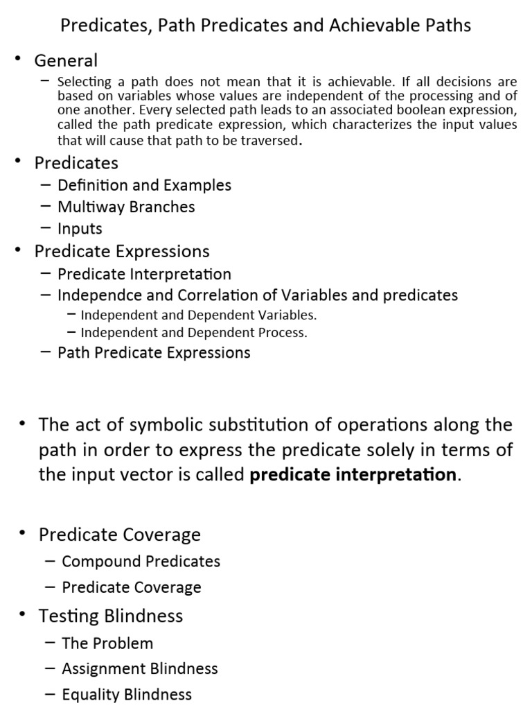 Path Predicates and Achievable Paths | PDF