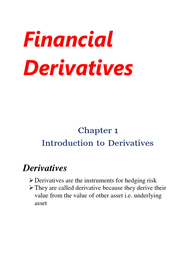 Understanding Financial Derivatives | PDF | Derivative (Finance ...
