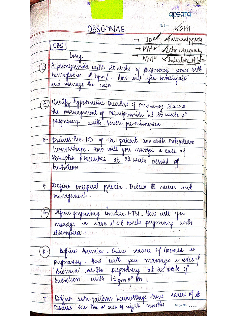 Obs and Gynae | PDF
