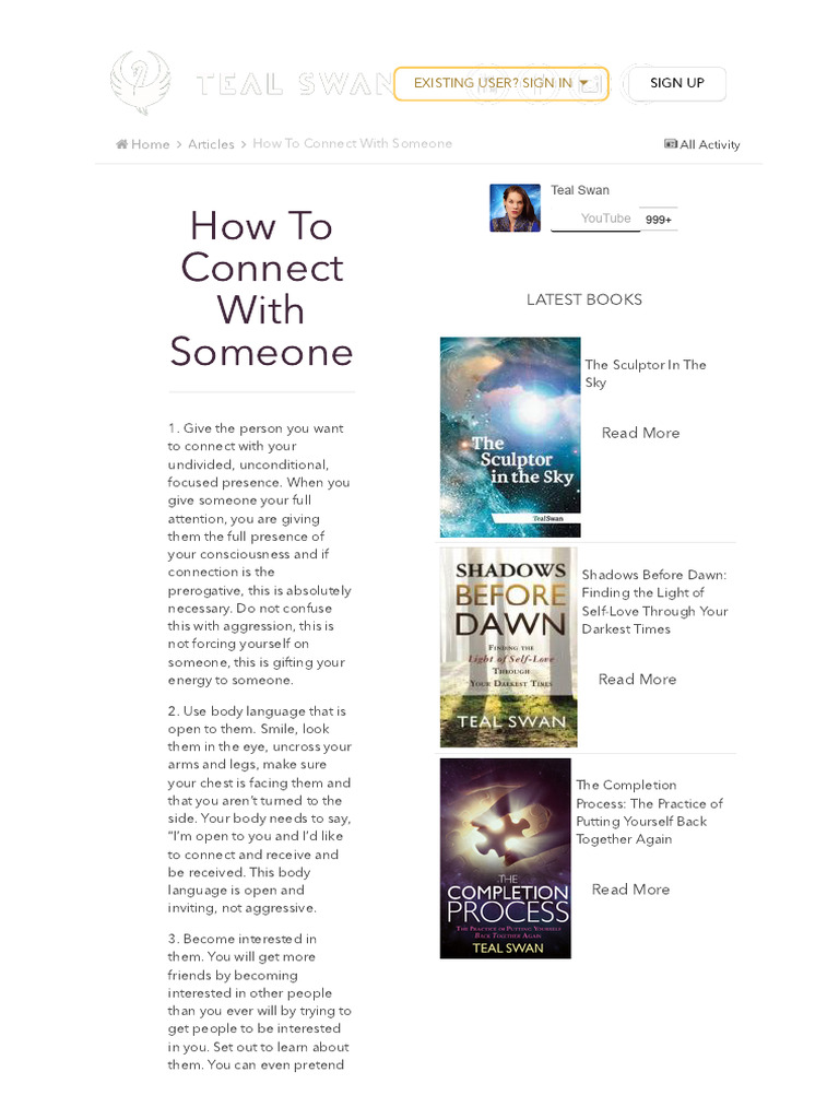 How To Connect With Someone | PDF | Intimate Relationships | Feeling