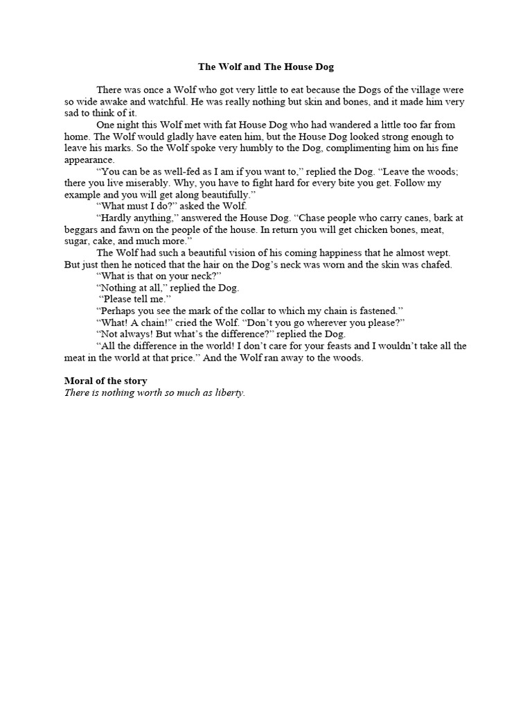 The Wolf and The House Dog | PDF