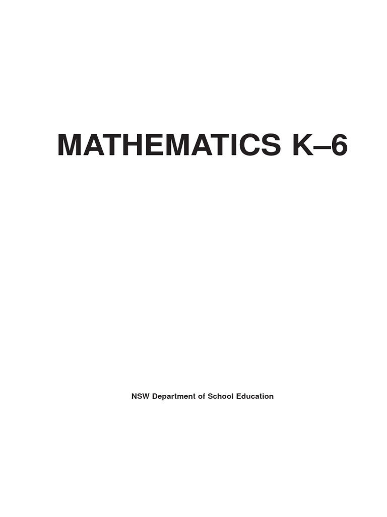 Mathematics K-6: NSW Department of School Education | PDF | Mathematics ...