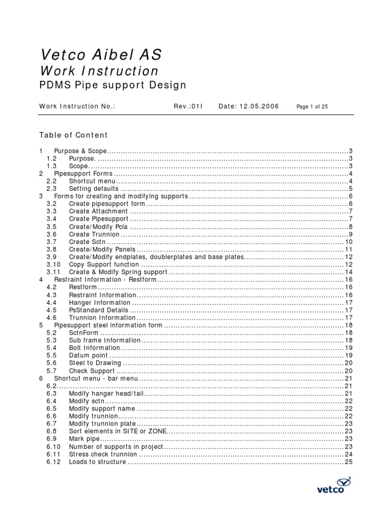 PDMS Pipe Support Design | PDF | Screw | Structural Steel