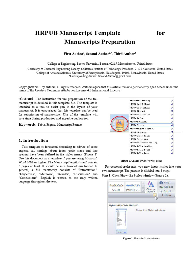 HRPUB Manu Template V1 | PDF | Citation | Page Layout