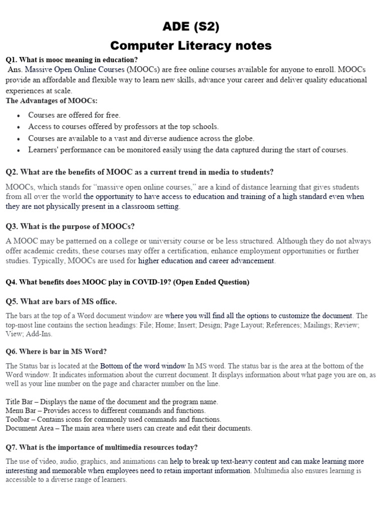 Computer Literacy Notes | PDF | Antivirus Software | Computer Virus