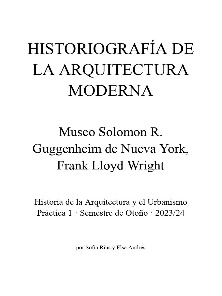Museo Solomon R. Guggenheim de Nueva York, Frank Lloyd Wright | PDF | Museo