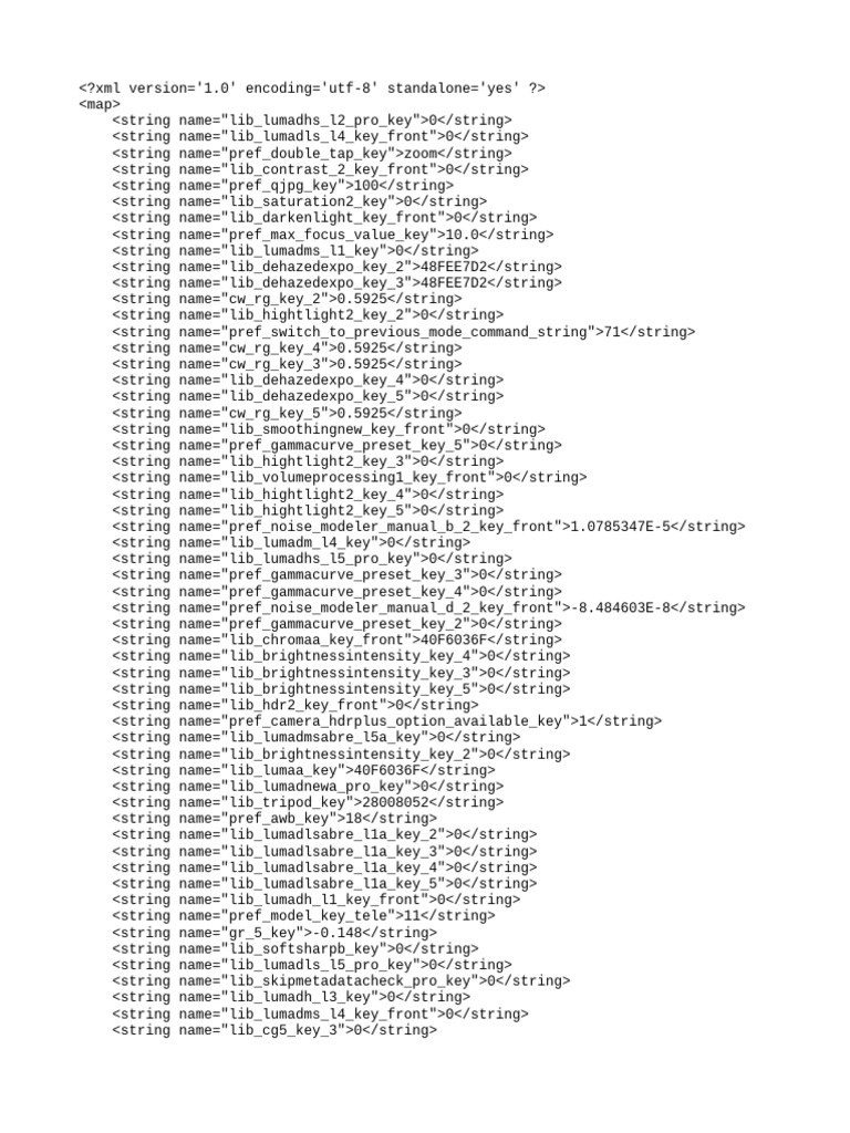 Camera Settings Configuration Data | PDF