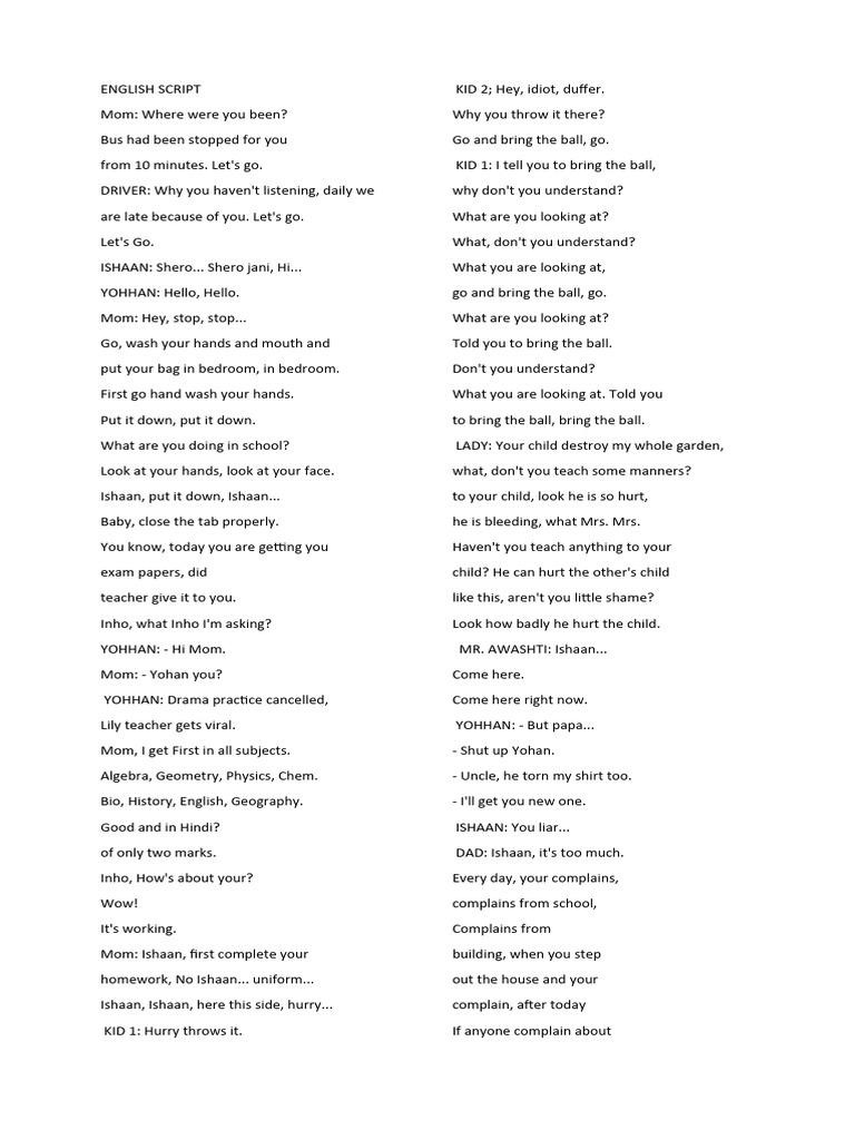 English Script | PDF