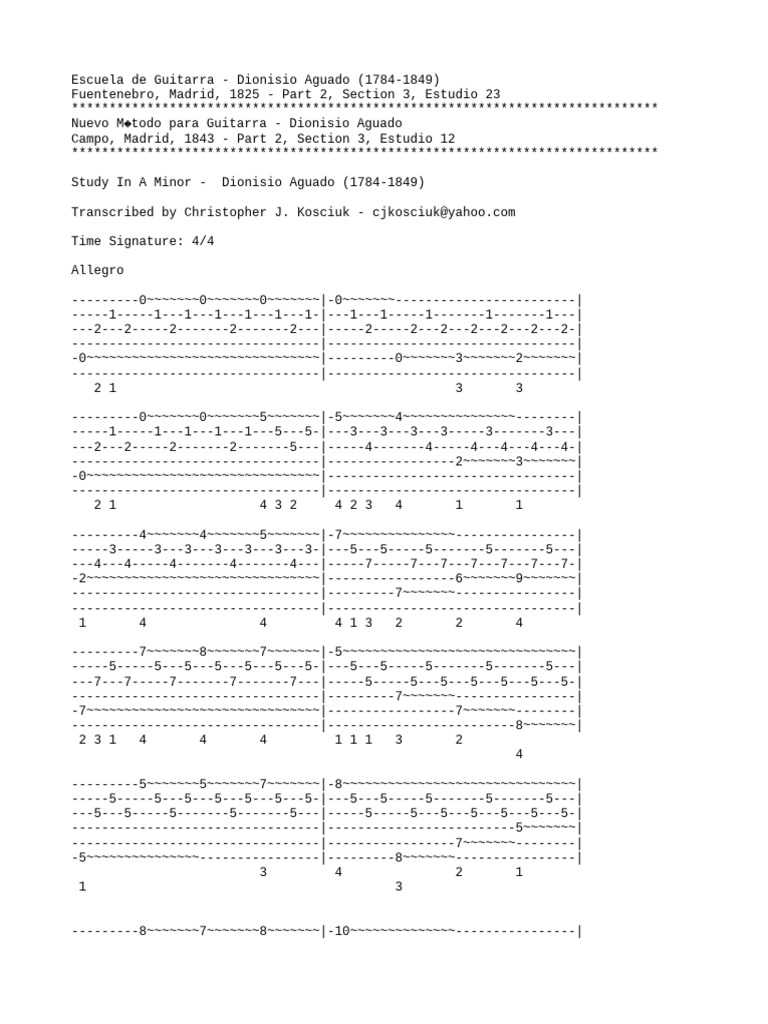 Estudio 23: Aguado Guitar Method | PDF