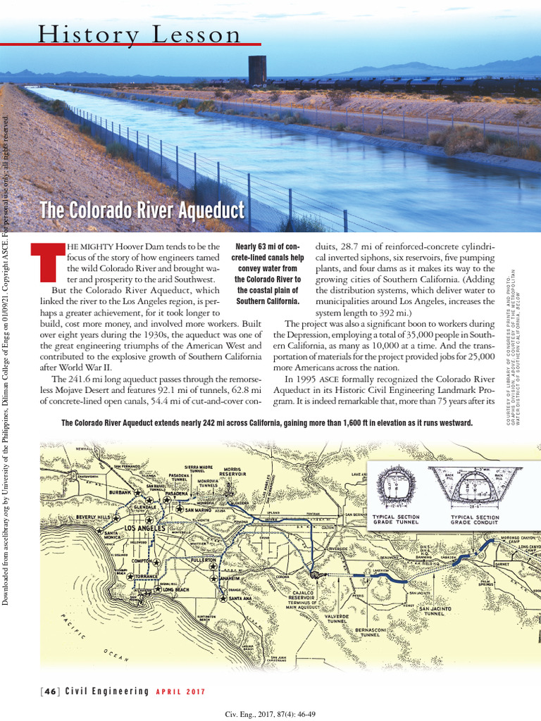 The Colorado River Aqueduct | PDF | Colorado River | Civil Engineering