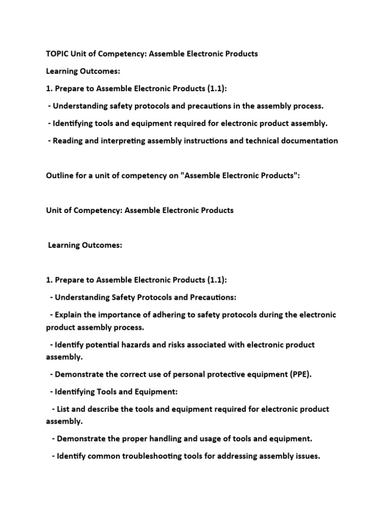 Electronic Assembly Training Guide Pdf Learning Documentation