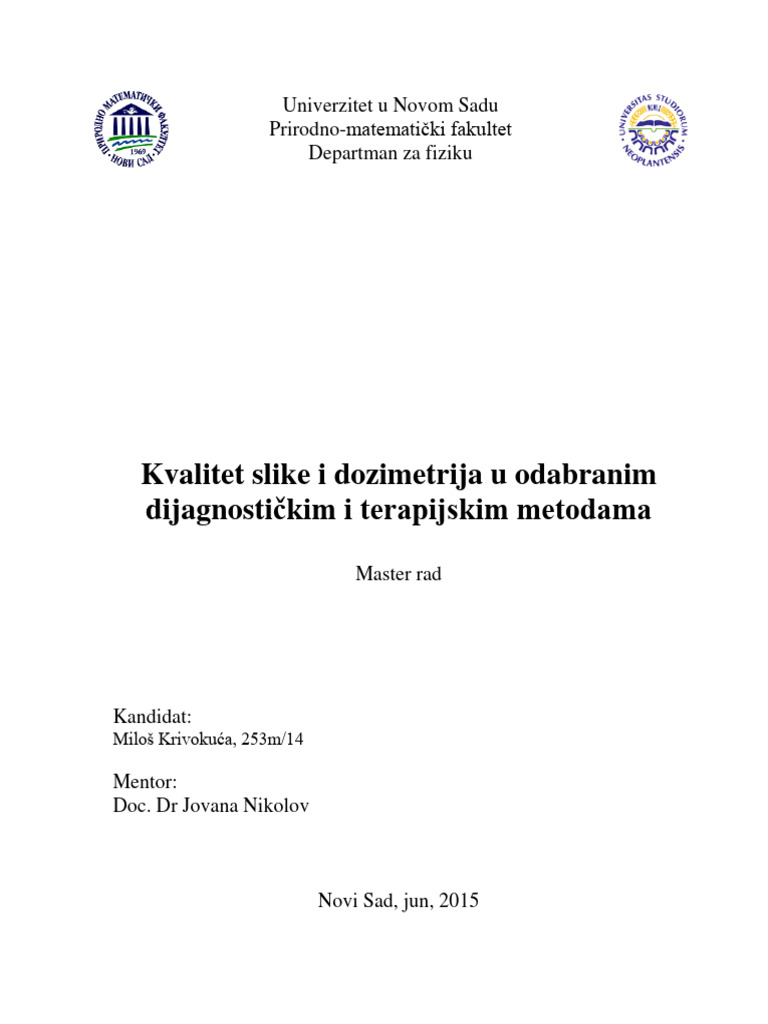 Milos Krivokuca - Master Rad (f1-) | PDF