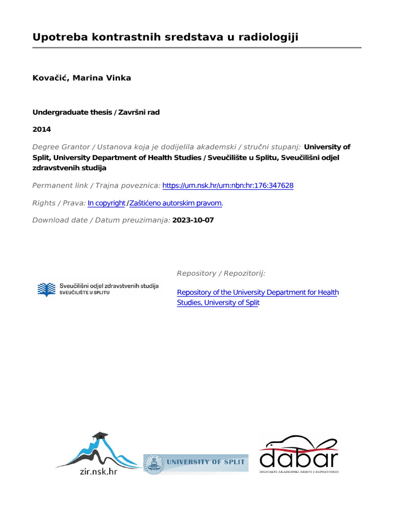 Marina Vinka Kovacic - Zavrsni Rad | PDF