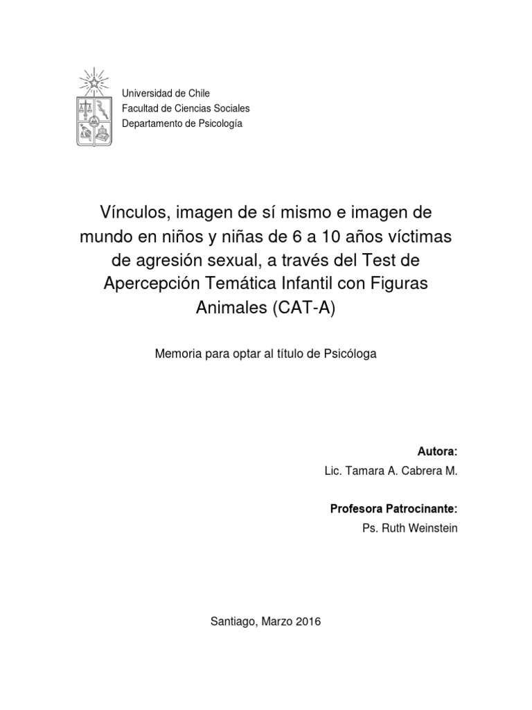 V2 Final T.Cabrera (29 de marzo) | PDF | Teoría de apego ...