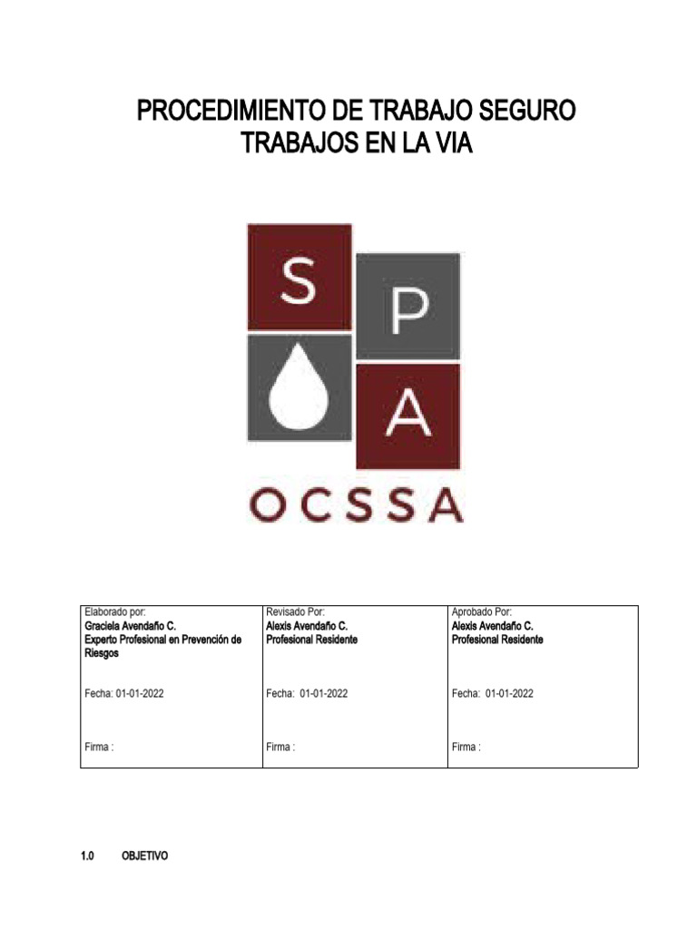OCSSA PR 010 01 PTS Señalización Vial | PDF | Peatonal | Ultravioleta