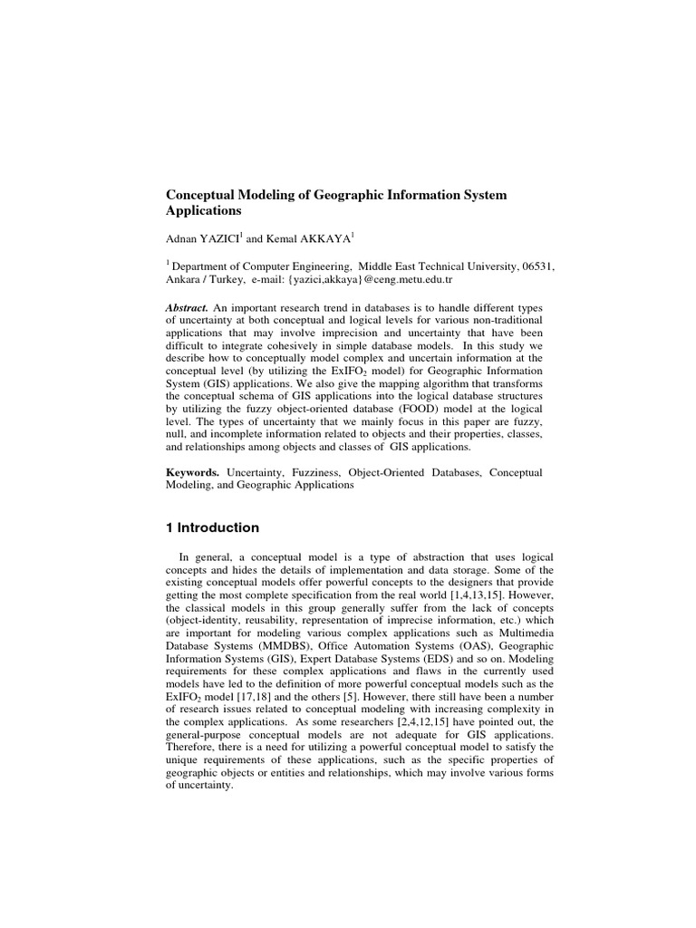 Conceptual Modeling of Geographic Information System | PDF | Conceptual Model | Class (Computer ...