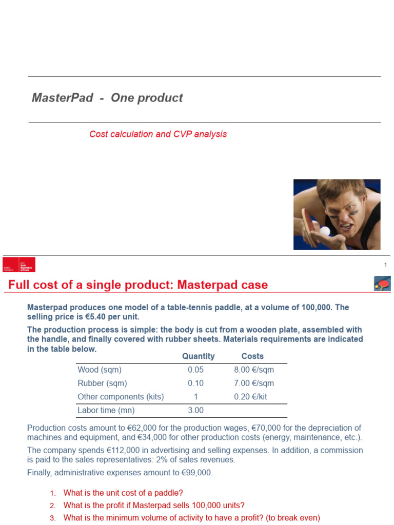 MasterPad Cost Analysis and Profit Calculation | PDF | Cost Of Goods ...