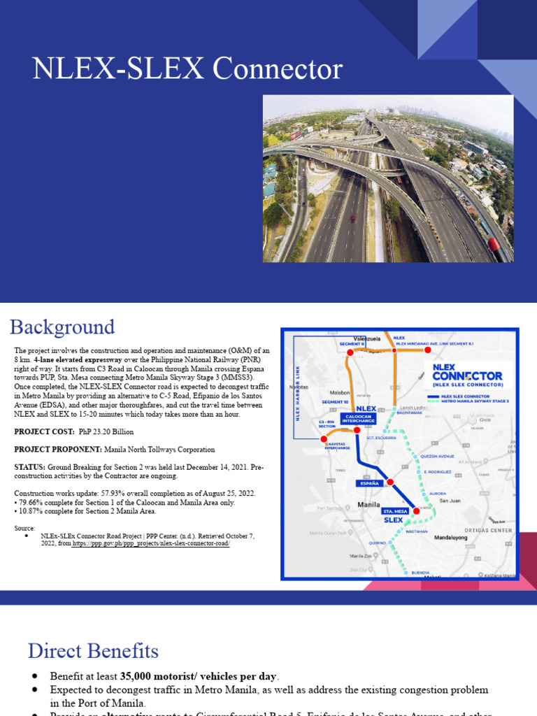 NLEX-SLEX Connector Submission | PDF | Transport | Economies