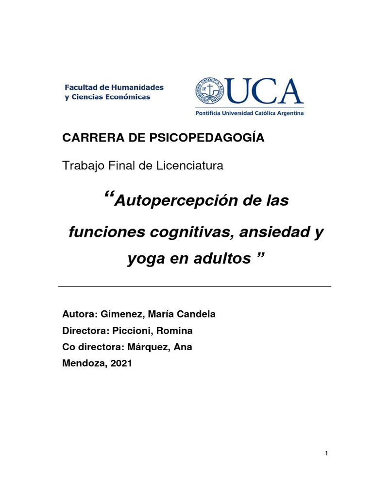 Autopercepción Funciones Cognitivas | PDF | Memoria | Atención