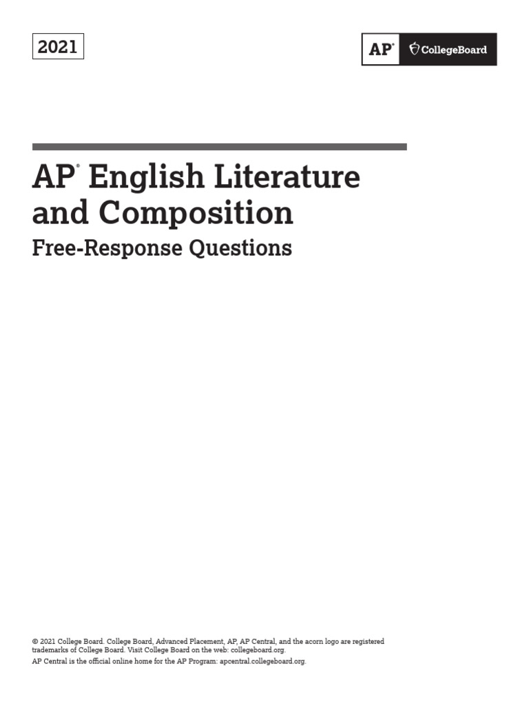 Ap21 FRQ English Literature | PDF