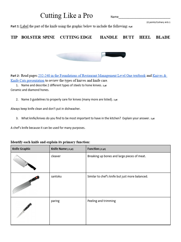 Knife Skills and Safety Guide | PDF | Knife | Cooking