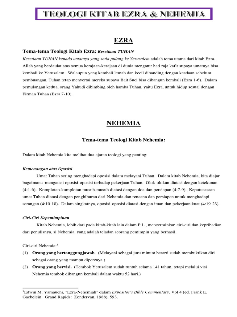 Diktat Teologi Kitab Ezra & Nehemia | PDF