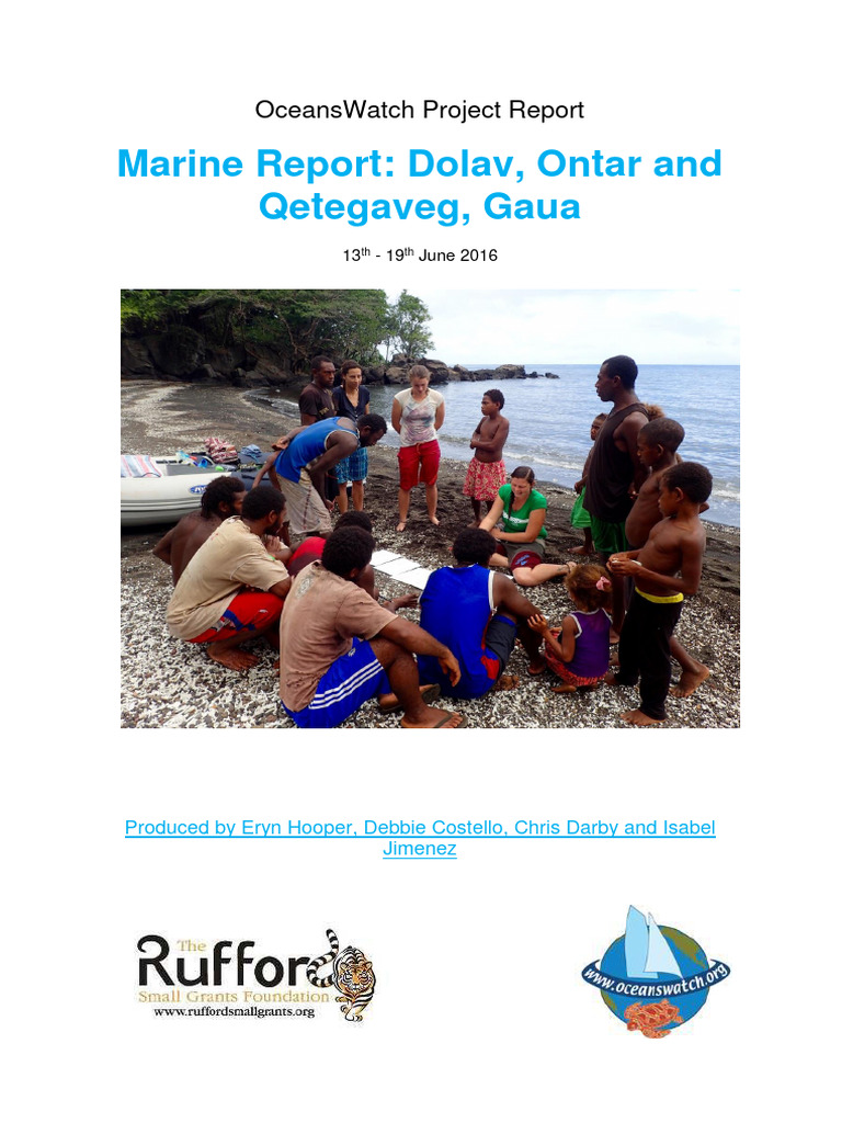 Gaua Marine Report 2016 Final - Docx | PDF | Coral | Coral Reef