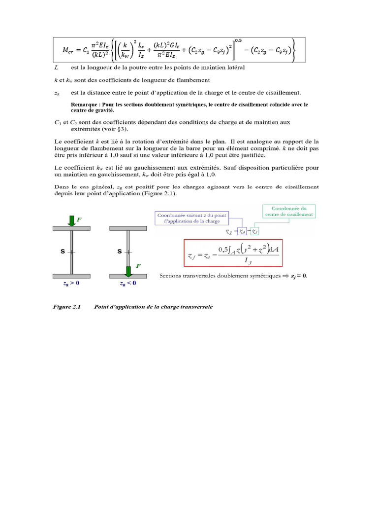 Calcul de résistance au déversement en acier | PDF | Flexion (matériau ...