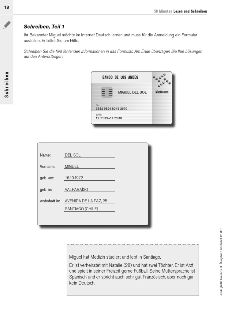 Telc Deutsch A2 Uebungstest 1-1 | PDF