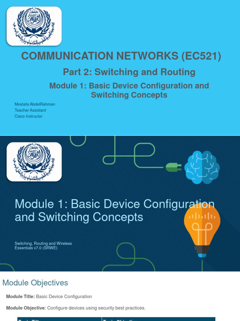S R Module 1 Basic Device Configuration And Switching Concepts