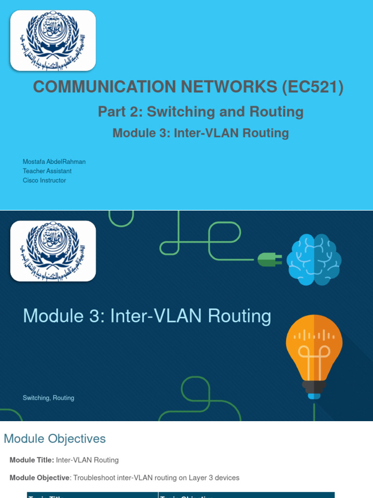 S - R - Module - 3 Inter-VLAN Routing | PDF | Network Switch | Router (Computing)