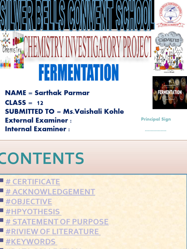 Chemistry Investigatory Project | PDF | Fermentation In Food Processing ...