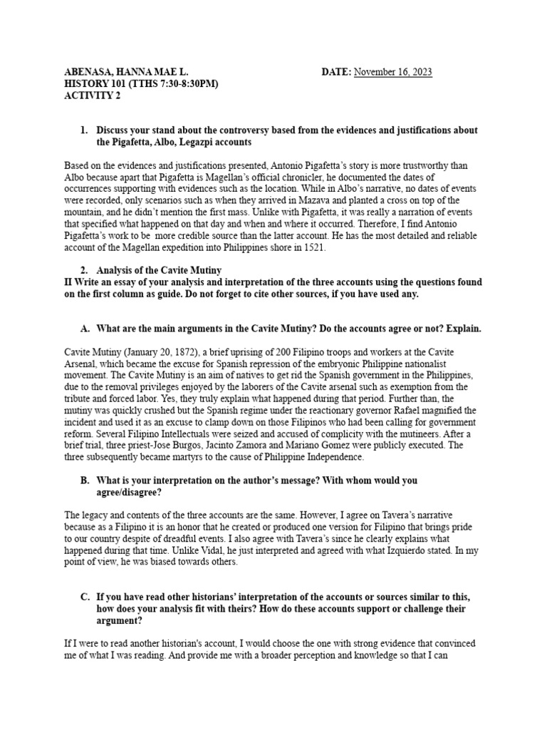 Analysis of Cavite Mutiny | PDF