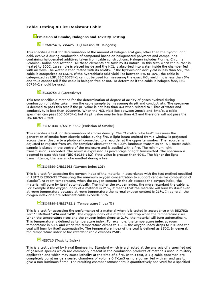 Cable Combustion Testing Standards | PDF | Smoke | Combustion